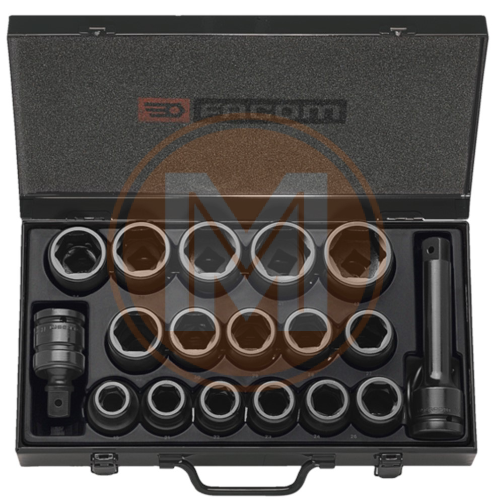 Facom NK.500E Set impact-doppen 3/4" van 19 tot 42 mm, metrisch maten ...